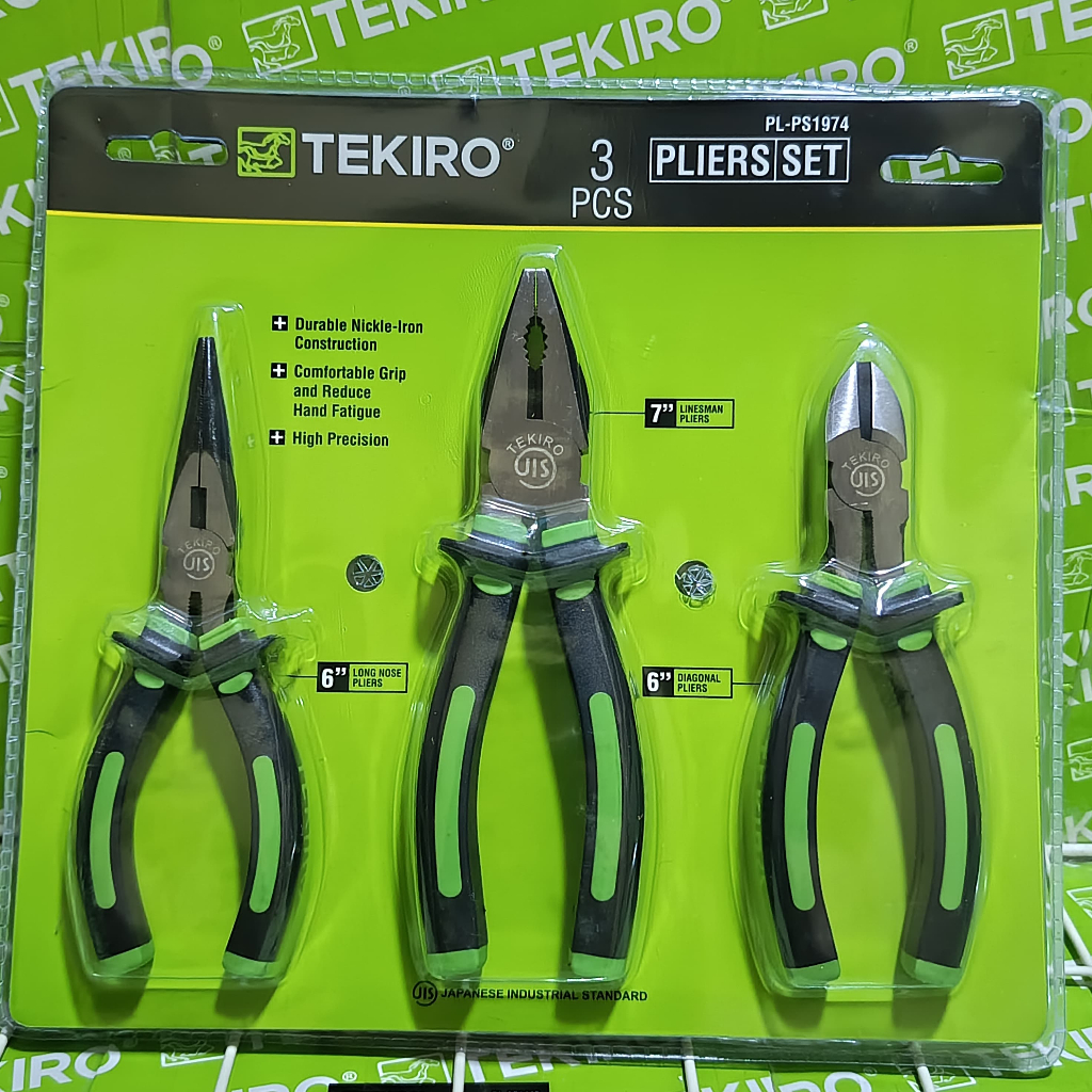 Jual Tang Set tekiro 3 Pcs / Tang kombinasi 7 Inch + Tang Potong 6 Inch + Tang Lancip 6 Inch ...