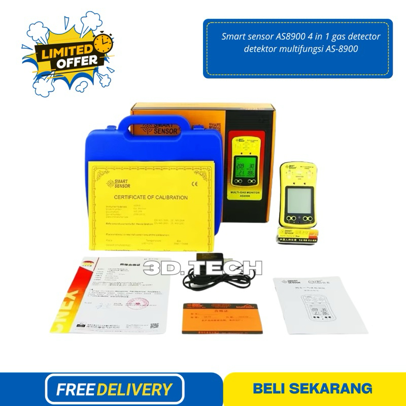 Jual Smart sensor AS8900 4 in 1 gas detector detektor multifungsi AS ...