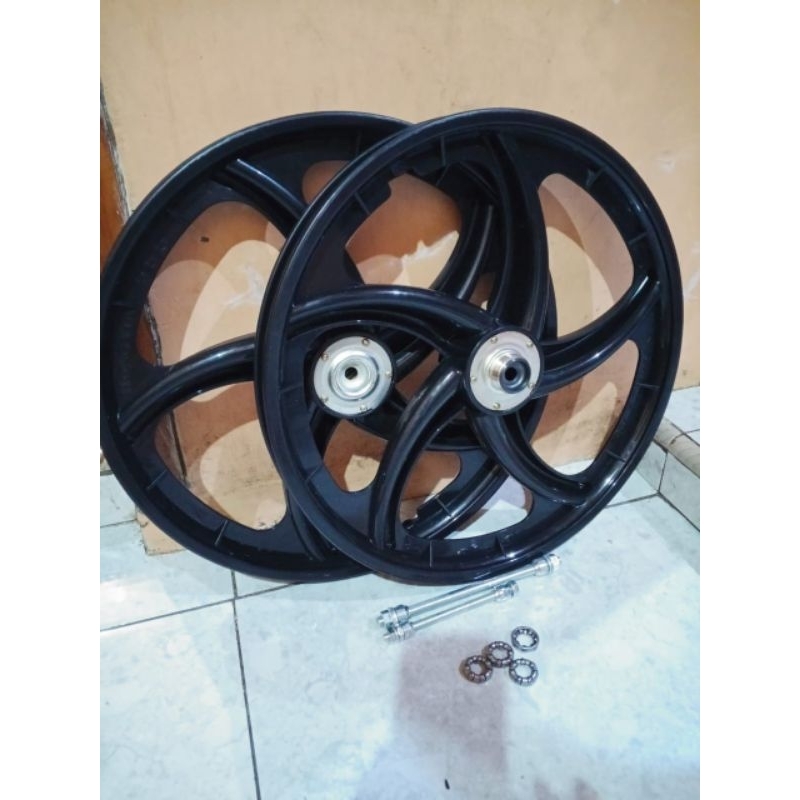 Jual Velg/pelek/veleg sepeda racing ukuran 20 HITAM (bmx,mini,lipat dll ...