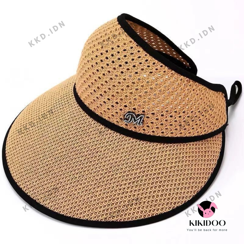 Jual KKD Topi Pantai Rajut Wanita Bisa Digulung / Foldable Sun Hat / Topi Liburan Ada Tali ...