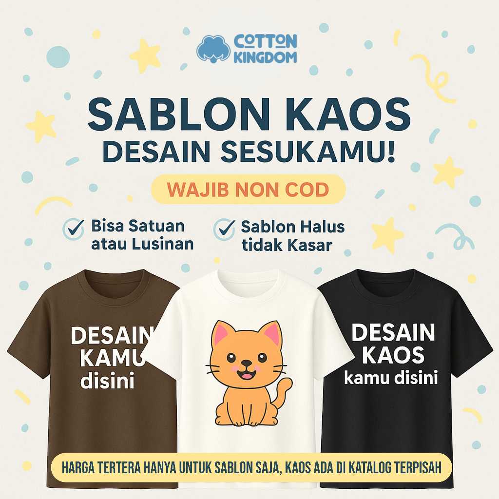 Jual Cotton Kingdom - (NON COD) Personalize Sablon / Kaos Custom ...