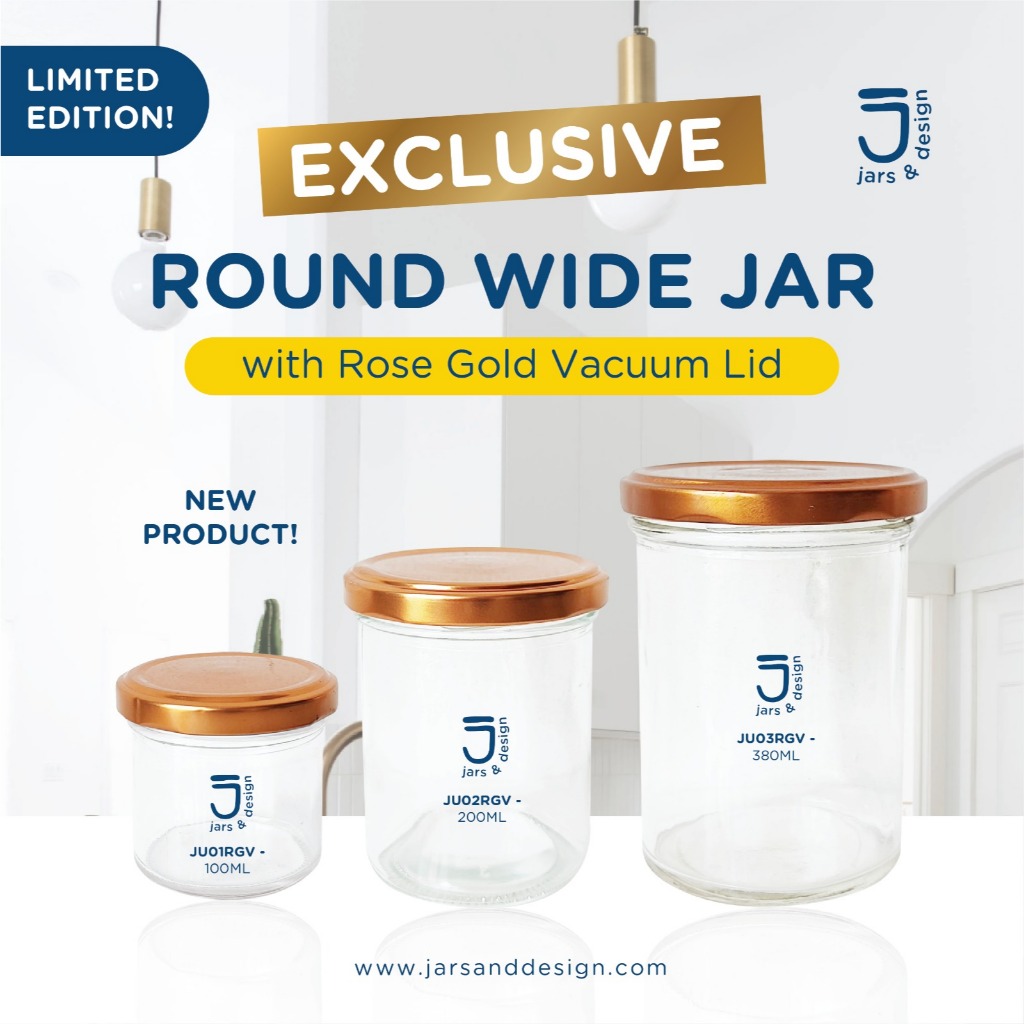Jual Jar Kaca Bulat Mulut Lebar 100ml 200ml 380ml/Round Glass Jar Wide ...