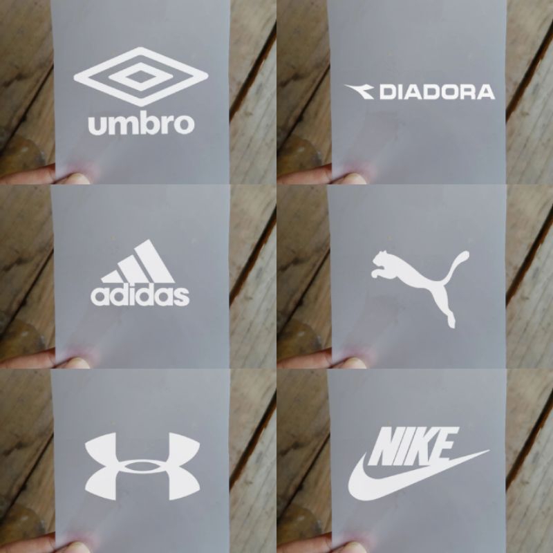 Jual BR1 SABLON SETRIKA DTF Varian Brand Terkenal ukuran 5x5 cm kaos ...