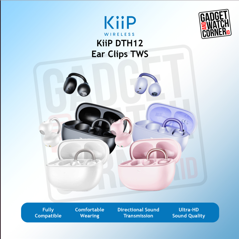 Jual KIIP WIRELESS DTH12 OWS EAR CLIPS EARPHONE BLUETOOTH TWS AI NOISE ...
