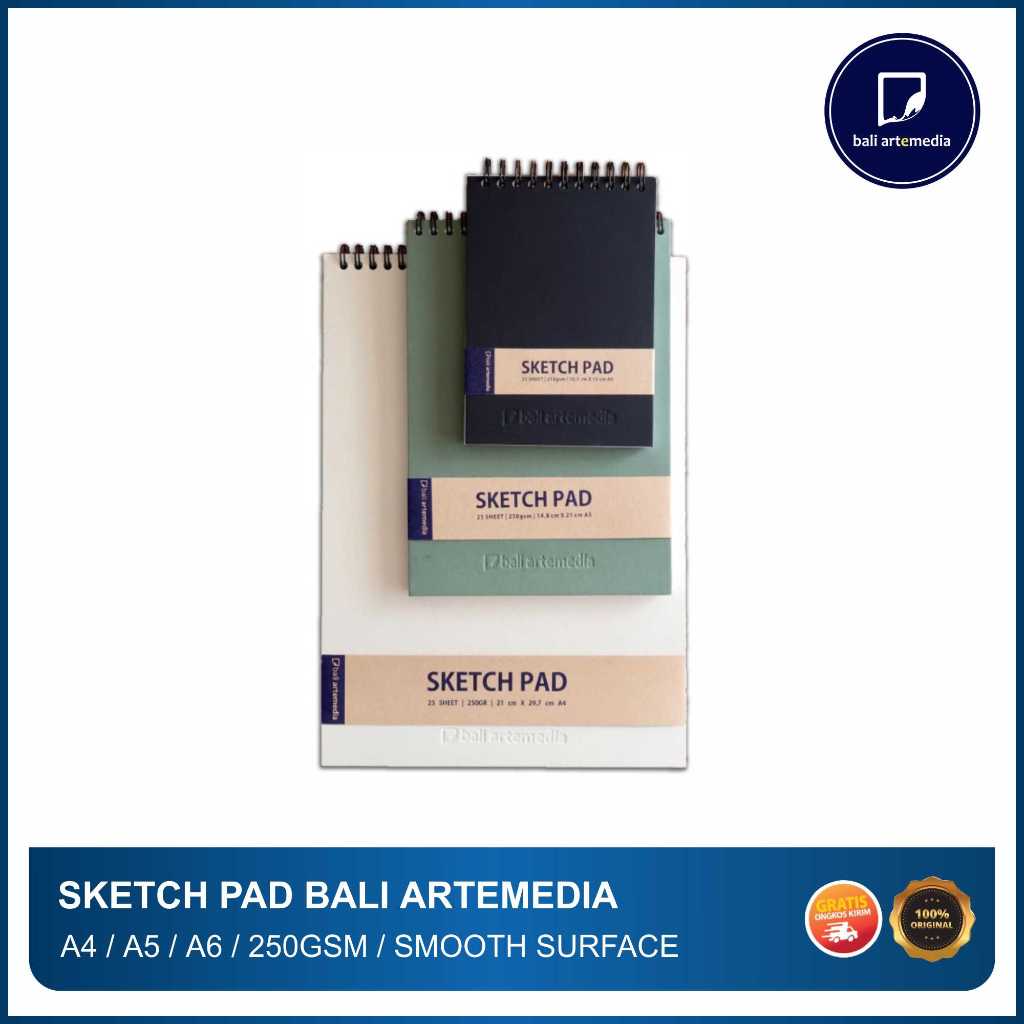 Jual Bali Artemedia - Sketch Pad 250gsm - A6/A5/A4 - Sketchbook Spiral ...