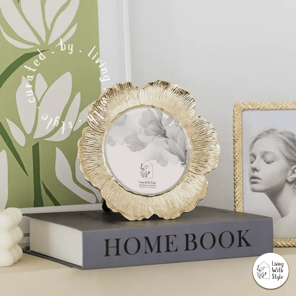 Jual Living With Style - Round Flower Metal Photo Frame / Bingkai Foto ...