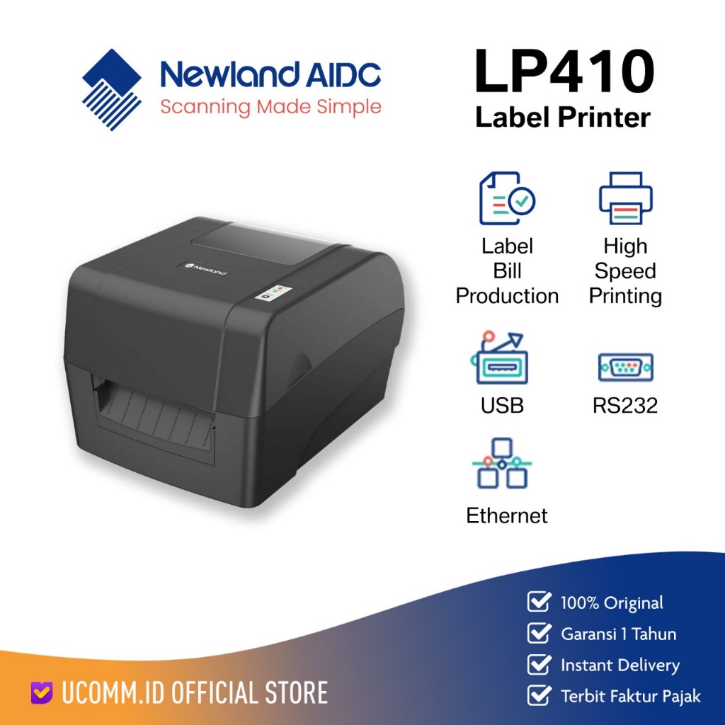 Jual NEWLAND Label Printer LP410 Newland Desktop Label Printer Thermal ...