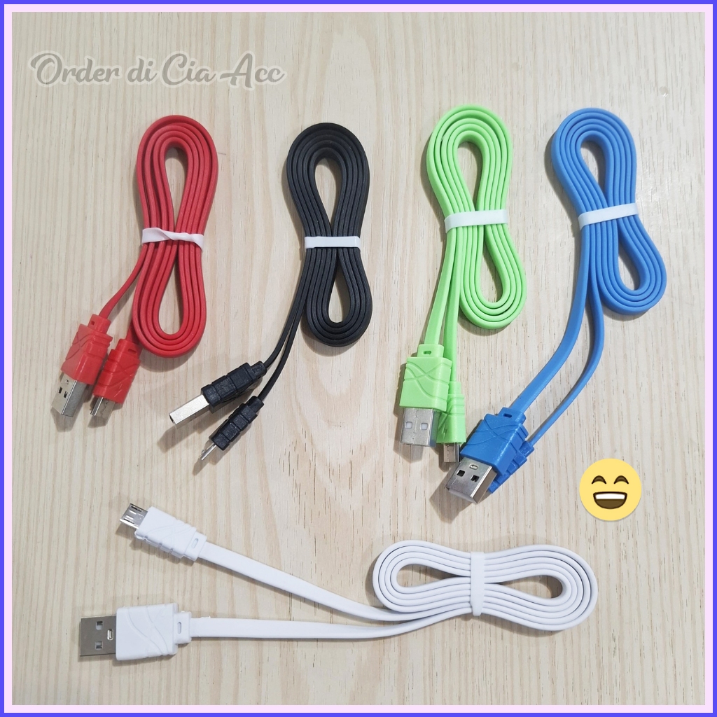 Jual Kabel Data Android Micro Usb Hitam Biru Merah Hijau Putih | Shopee ...