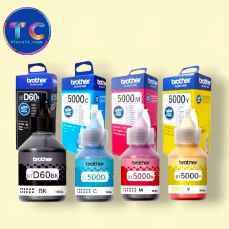 Jual 1SET TINTA BROTHER D60BKD60 BT5000 TINTA REFIL DCP-T22 T420W ...