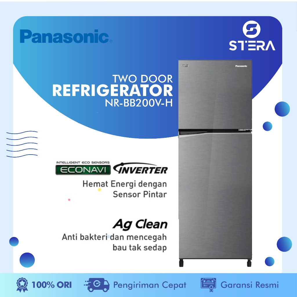 Jual Panasonic NR-BB200V-H Kulkas 2 Pintu Inverter - Glory Grey ...