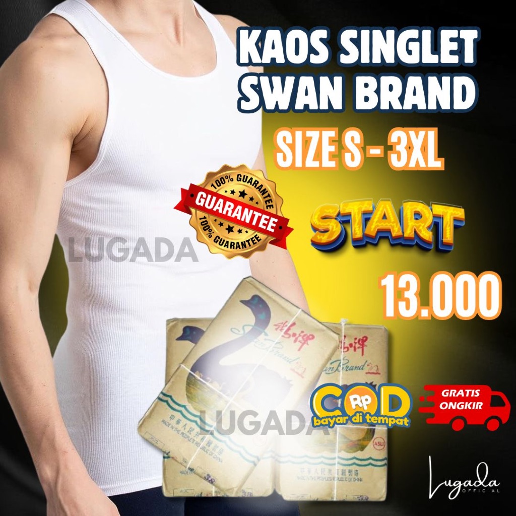 Jual KAOS SINGLET SWAN BRAND UK 34-44 KAOS DALAM MURAH | Shopee Indonesia