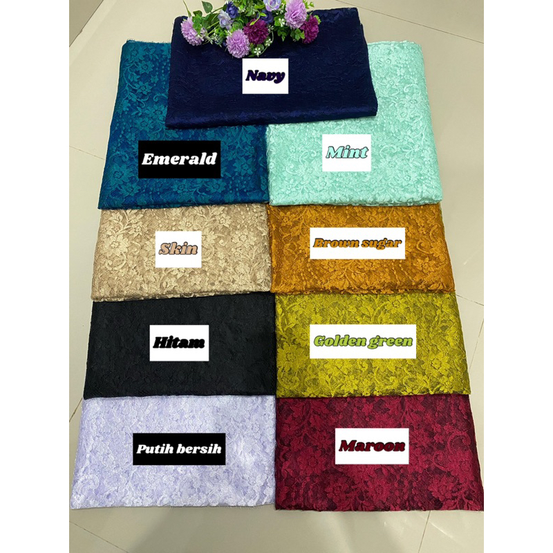 Jual Kain Brokat Glossy Motif Terbaru ukuran 2,5m | Shopee Indonesia