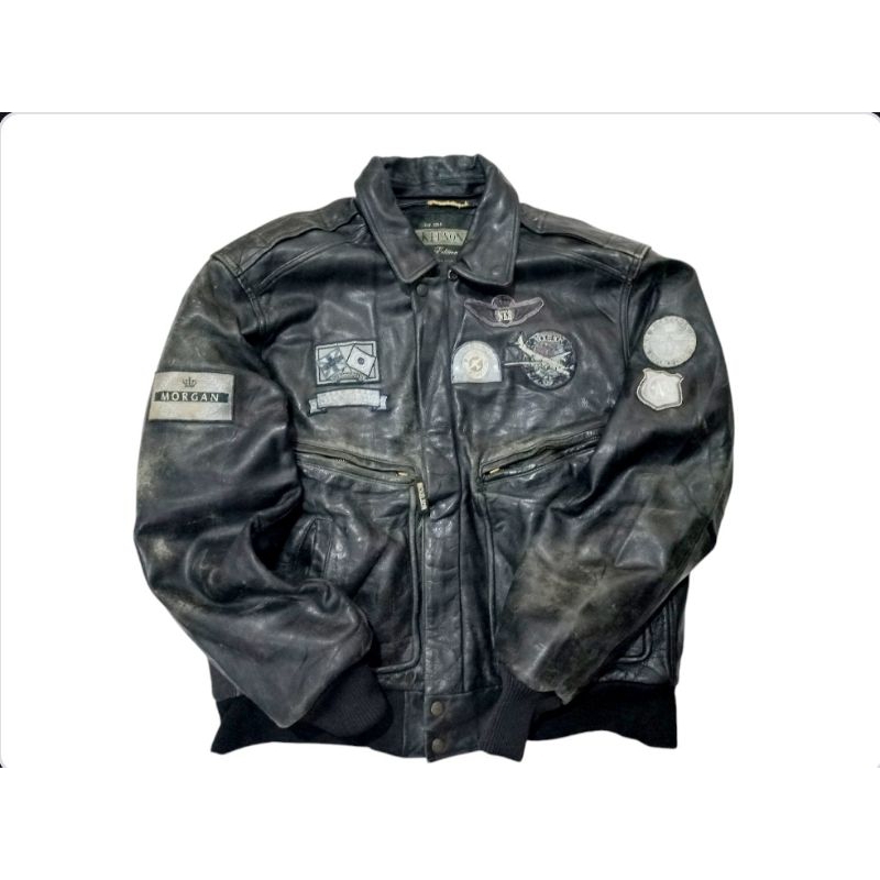 Jual NICKELSON TECHNICAL & AERONAUTIC EQUIPMENT flight leather jacket ...