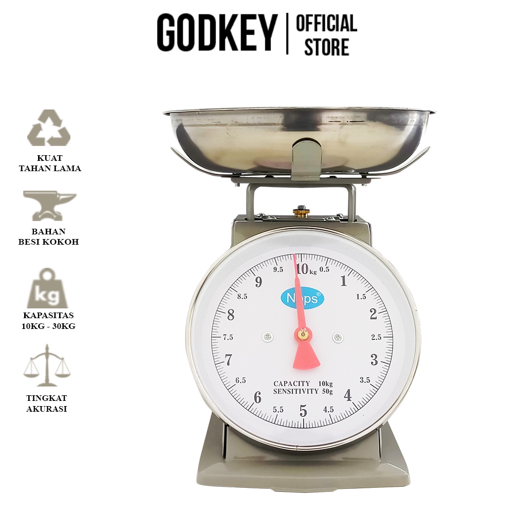 Jual ACAS NOPS Timbangan Mangkok 10kg 20kg 30kg Jarum Analog Manual Serbaguna Besi Stainless ...
