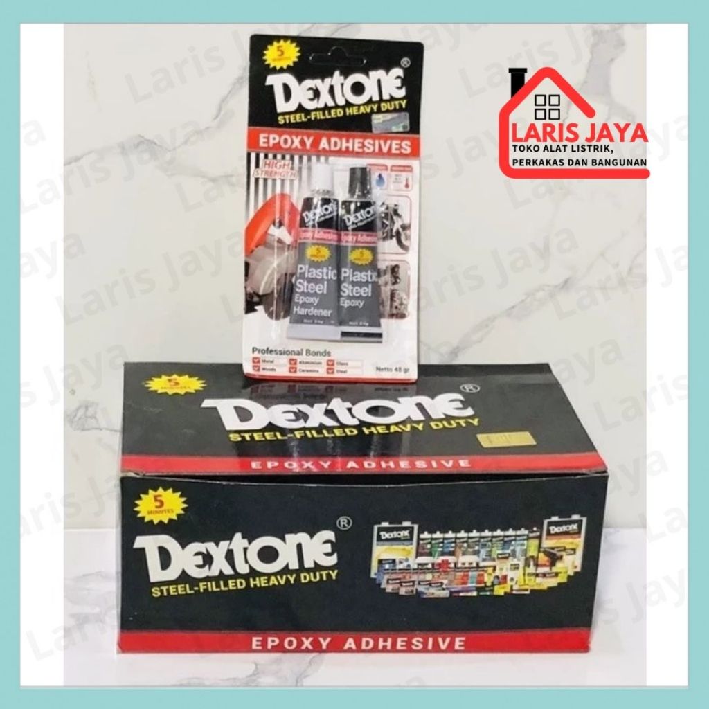 Jual Lem Dextone Plastic Steel Epoxy / Lem Besi 5 Menit Asli /Lem ...