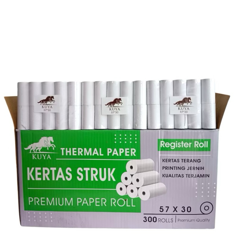 Jual (1 Dus/ ISI 100 BIJI) Kertas Kasir Thermal Paper 57x30 58x30 EDC ...