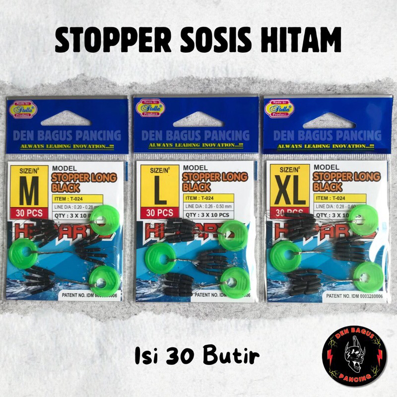 Jual Stopper Pancing Sosis Panjang Ss S M L Xl Warna Hitam Isi 30 Pcs ...