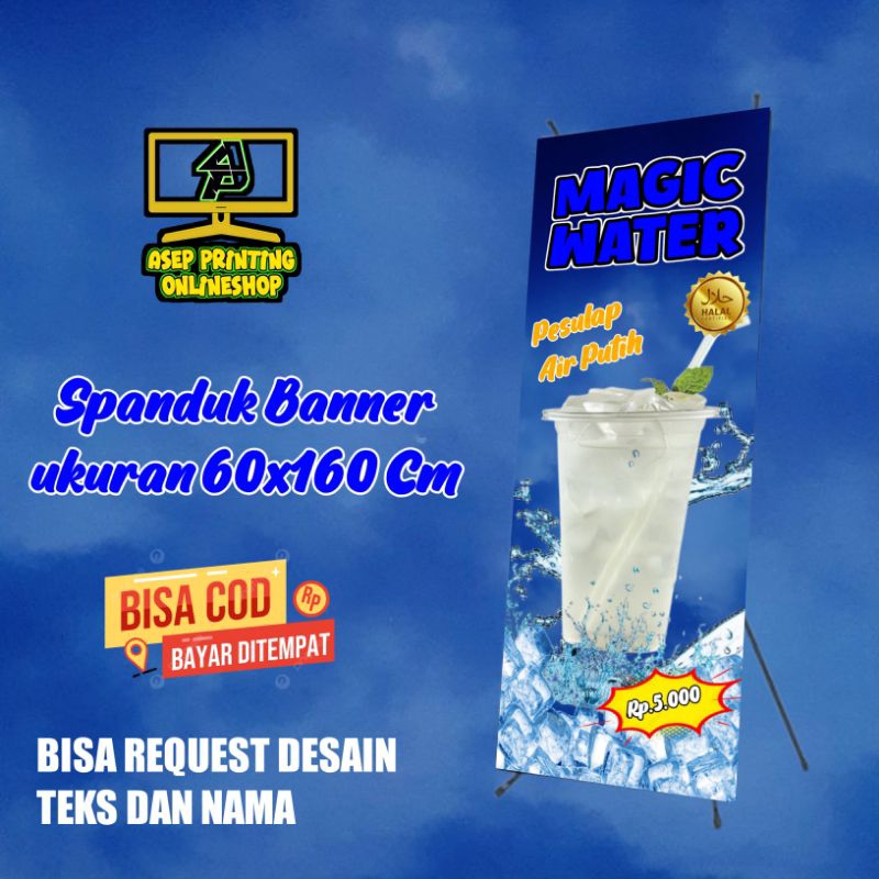 Jual Print Spanduk Banner 60x160 Magic Water Custome Desain teks dan ...
