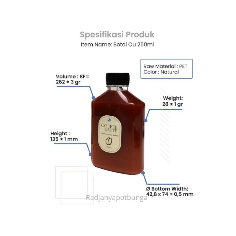Jual Botol Panda 250 ml / Botol Cu / Botol Plastik / Botol Gepeng 250 ...