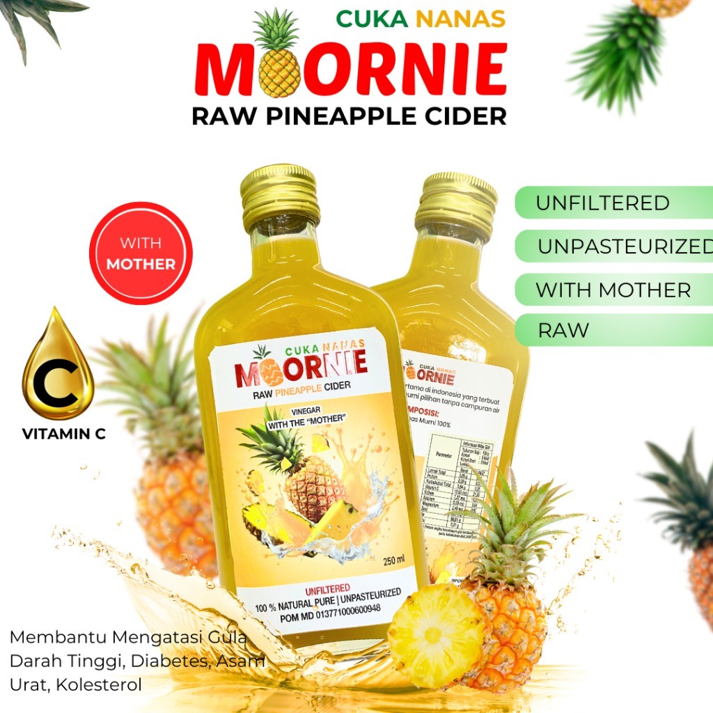 Jual CUKA NANAS MOORNIE || CUKA NANAS 250ML | Shopee Indonesia