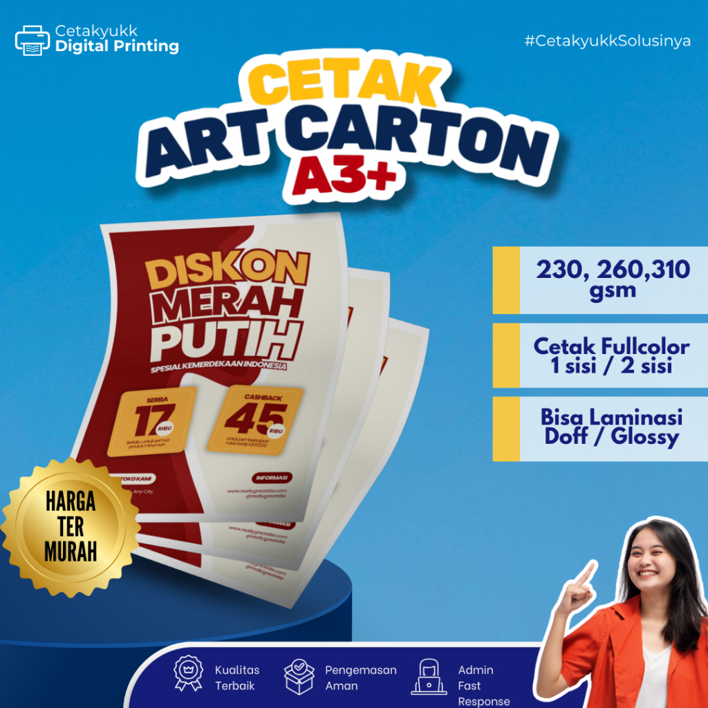 Jual Cetak Art Carton A3+ 230 Gsm 260 Gsm 310 Gsm Cetak Poster Cetak ...