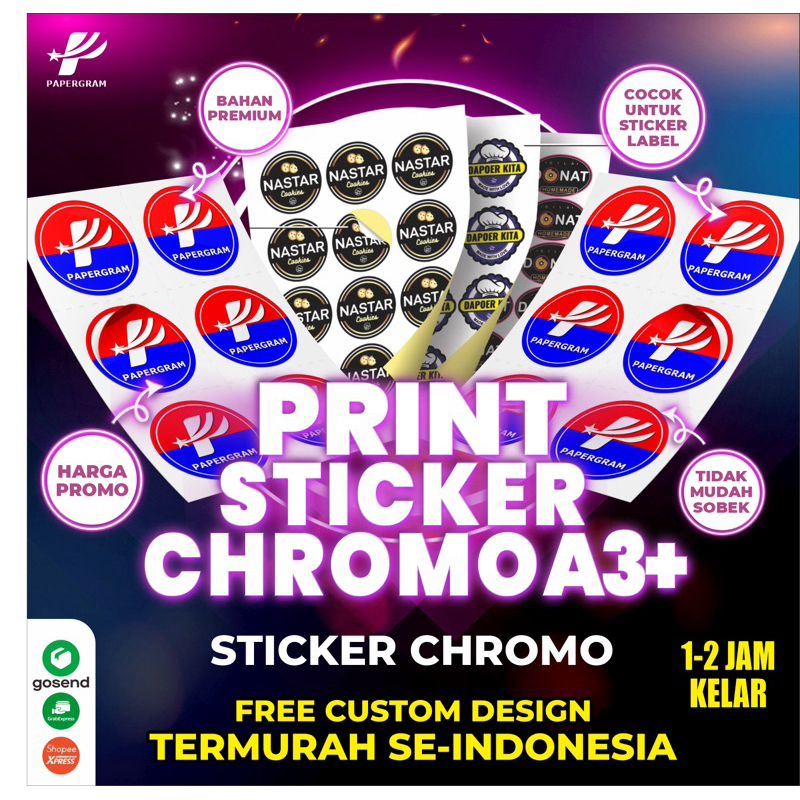 Jual STICKER CHROMO A3+ | STICKER KEMASAN | STICKER LABEL MAKANAN ...