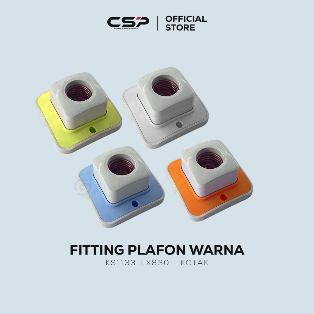 Jual Fitting Plafon/Fitting Lampu Segi 4Warna | Shopee Indonesia