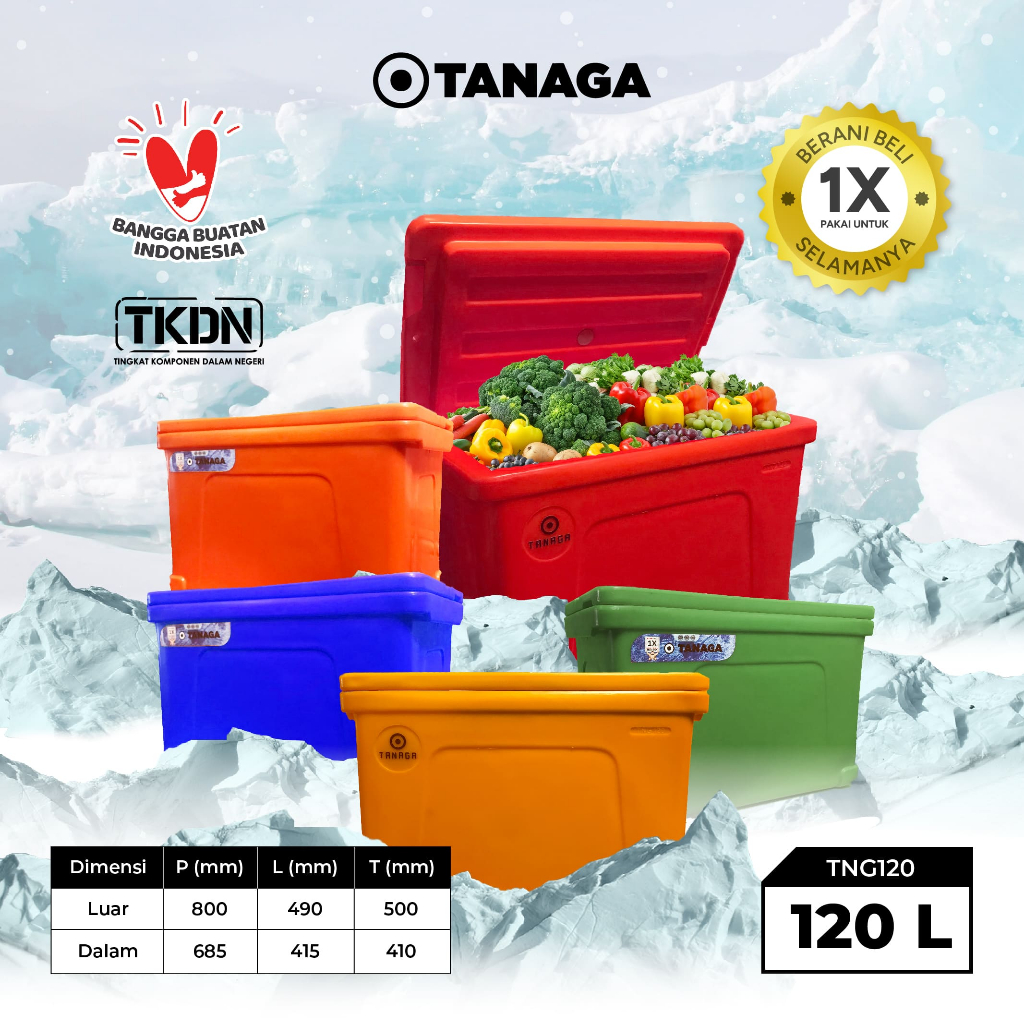 Jual TANAGA Cooler Box 120 Liter Coolbox Es Batu Ikan Daging Kotak Ice ...