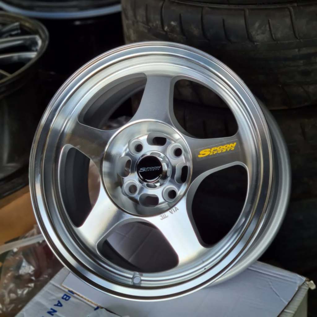 Jual Velg Spoon Ring 15 Lebar 7 Pcd 4x100 Et 38 Warna Silver Polish ...