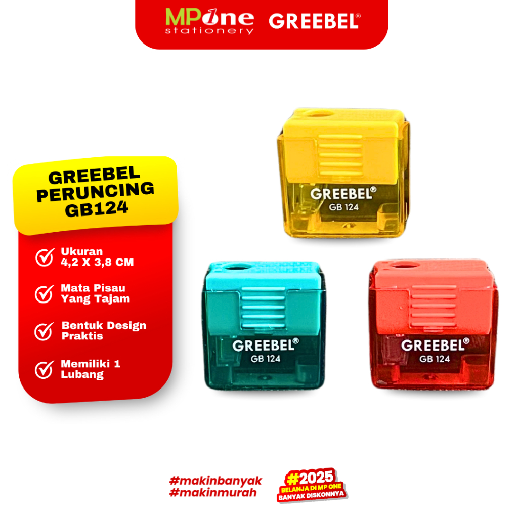 Jual (1 PCS) Greebel Peruncing 1 Lubang GB124 / Rautan Pensil GB124 ...