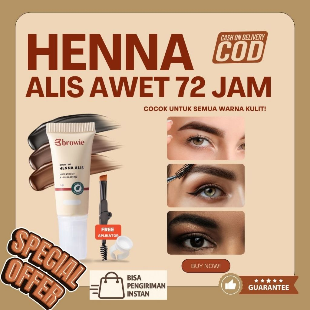 Jual Henna Alis Halal Brow Tint – Kosmetik Alis Tahan Lama, Rapi ...
