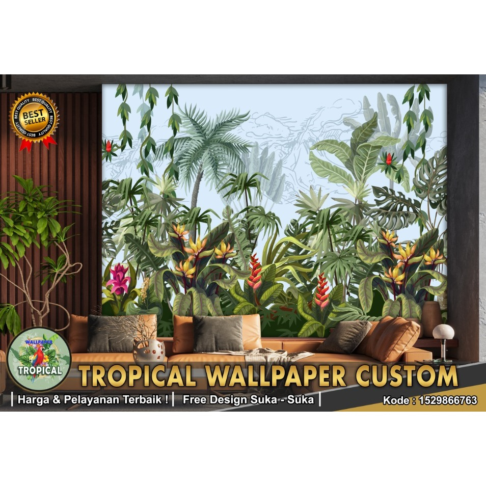 Jual Wallpaper Dan Wallstiker Custom 3D Tema Daun | Tumbuhan | Free ...