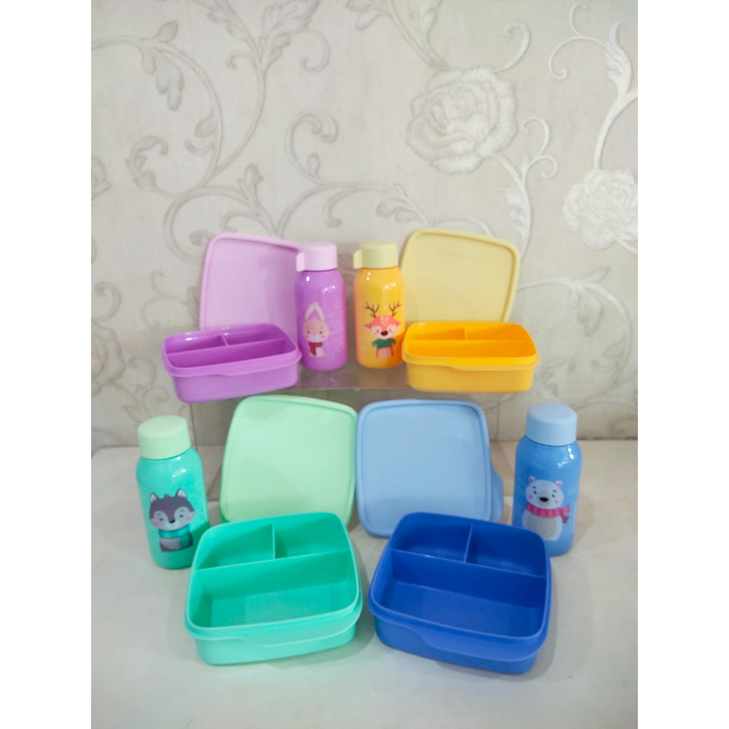 Jual Tupperware Paket Tempat Makan Lolly tup dan botol fancy eco animal ...