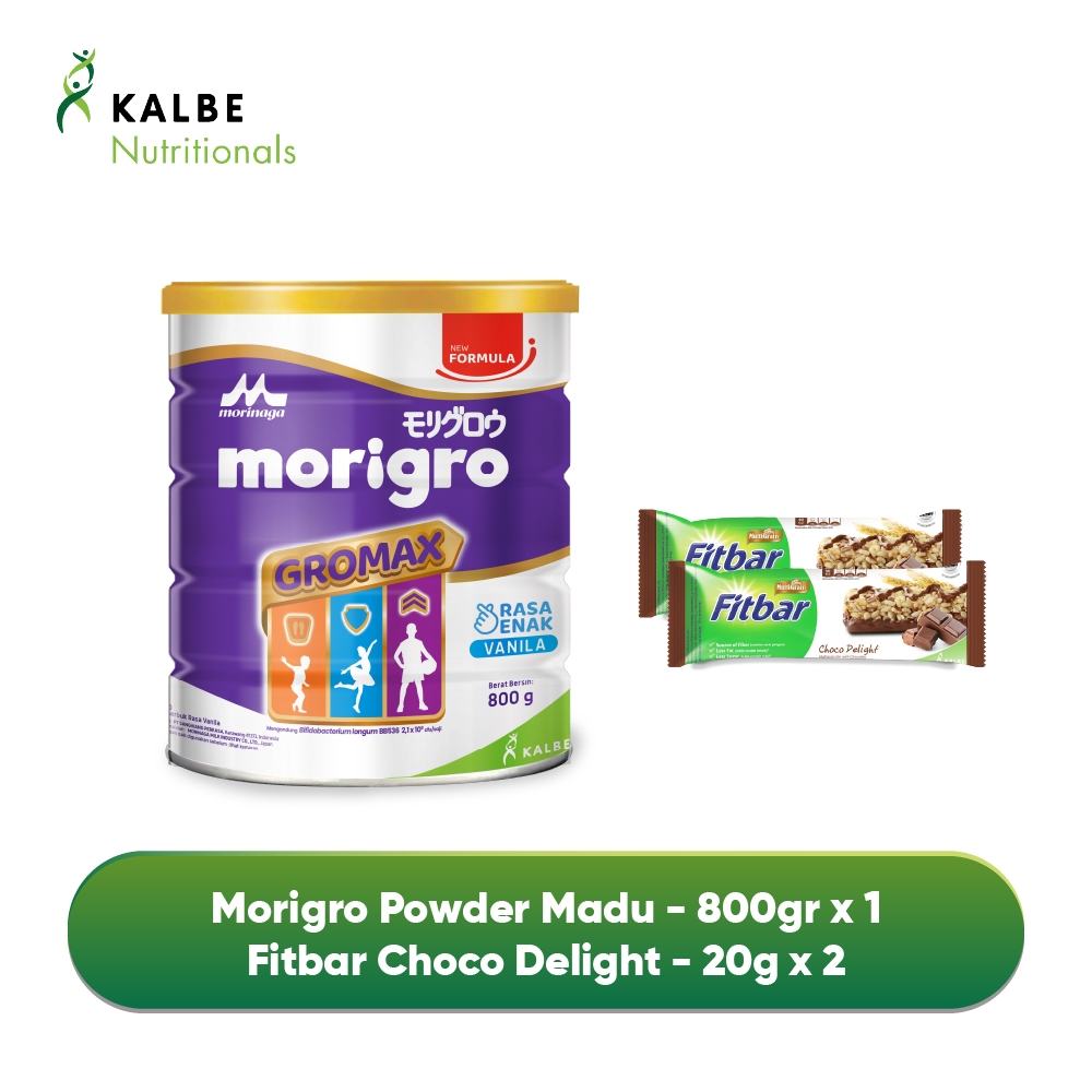 Jual Paket Morigro Powder Vanilla - 800gr dan 2 Fitbar Choco 20G ...