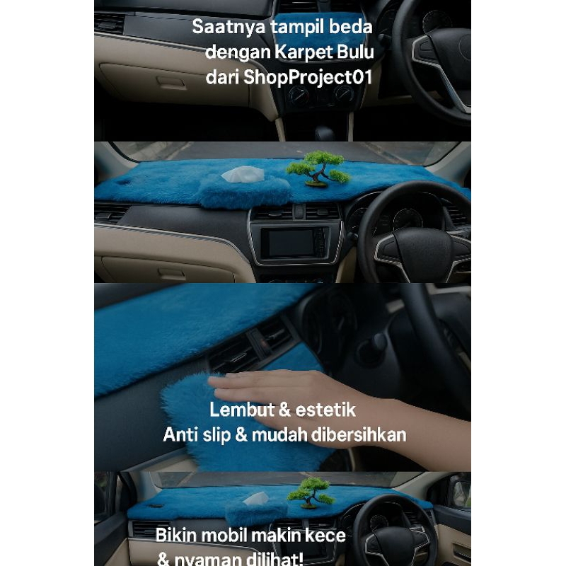 Jual Alas Dasbor Mobil Bulu Rasfur Ukuran 150x50Cm/Karpet Dasbor Mobil ...