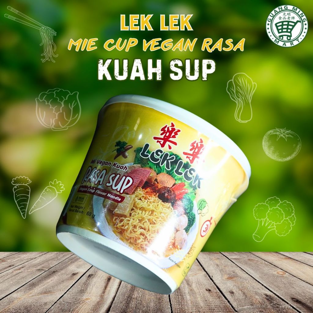 Jual Mie Cup Lek Lek Vegan Rasa Kuah Sup / Vegan Soup Flavor Noodle | Shopee Indonesia