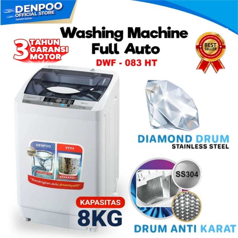 Jual Denpoo Mesin Cuci 1 Tabung 8 KG DWF 083 HT Body Model fyber | Shopee Indonesia