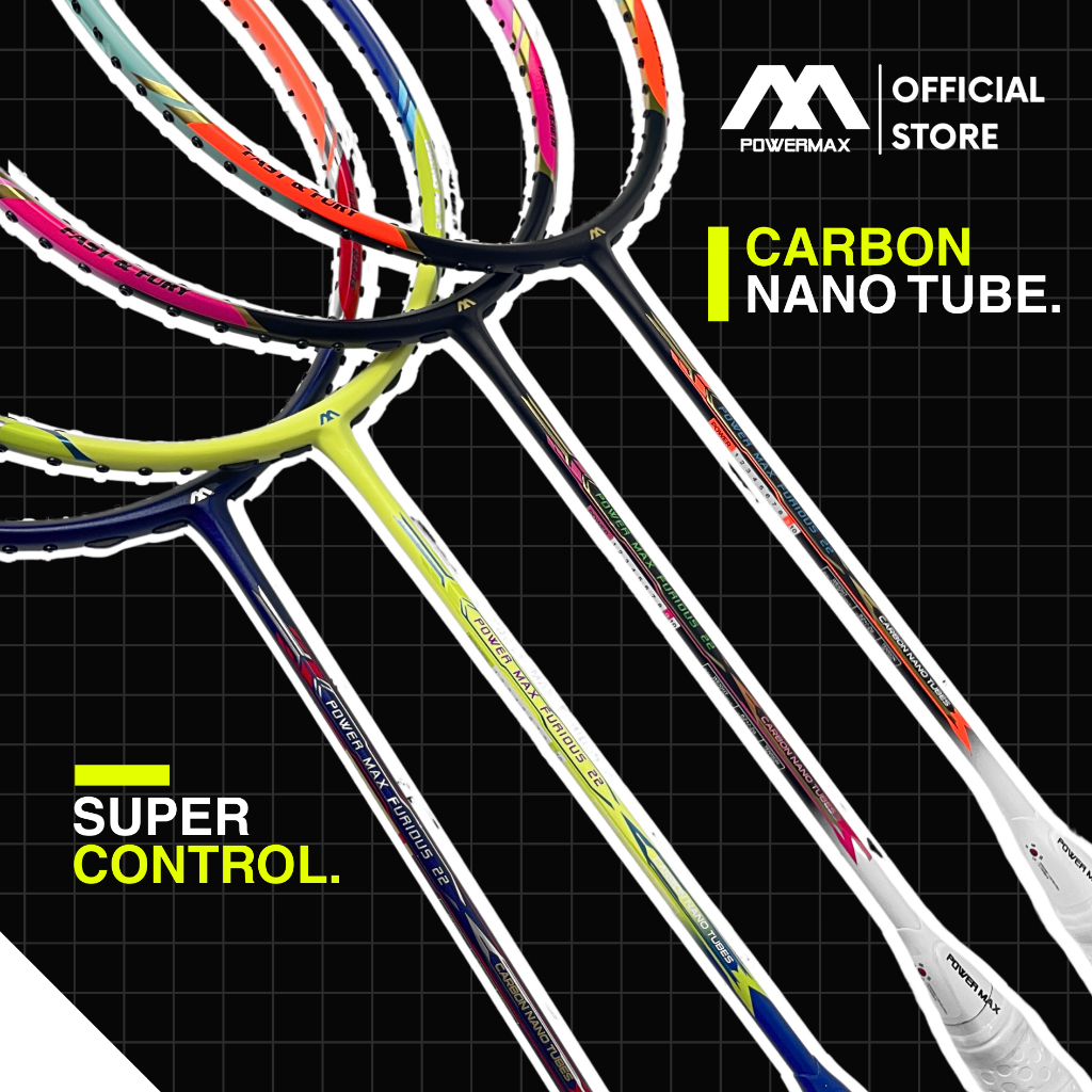 Jual POWERMAX Raket Badminton Furious 22 Full Carbon 4U 35 Lbs ...