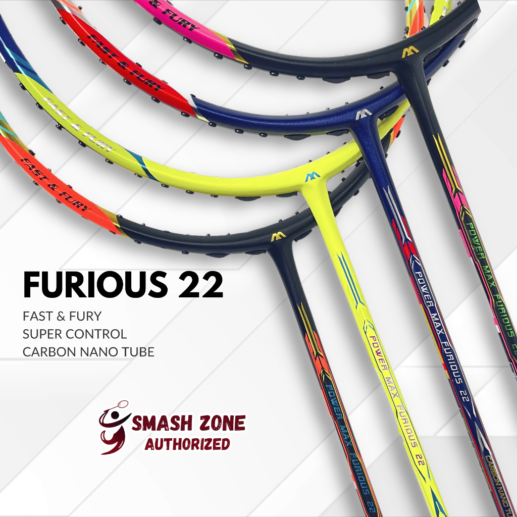 Jual Raket Badminton POWER MAX Furious 22 Original 4U 35 Lbs Carbon ...