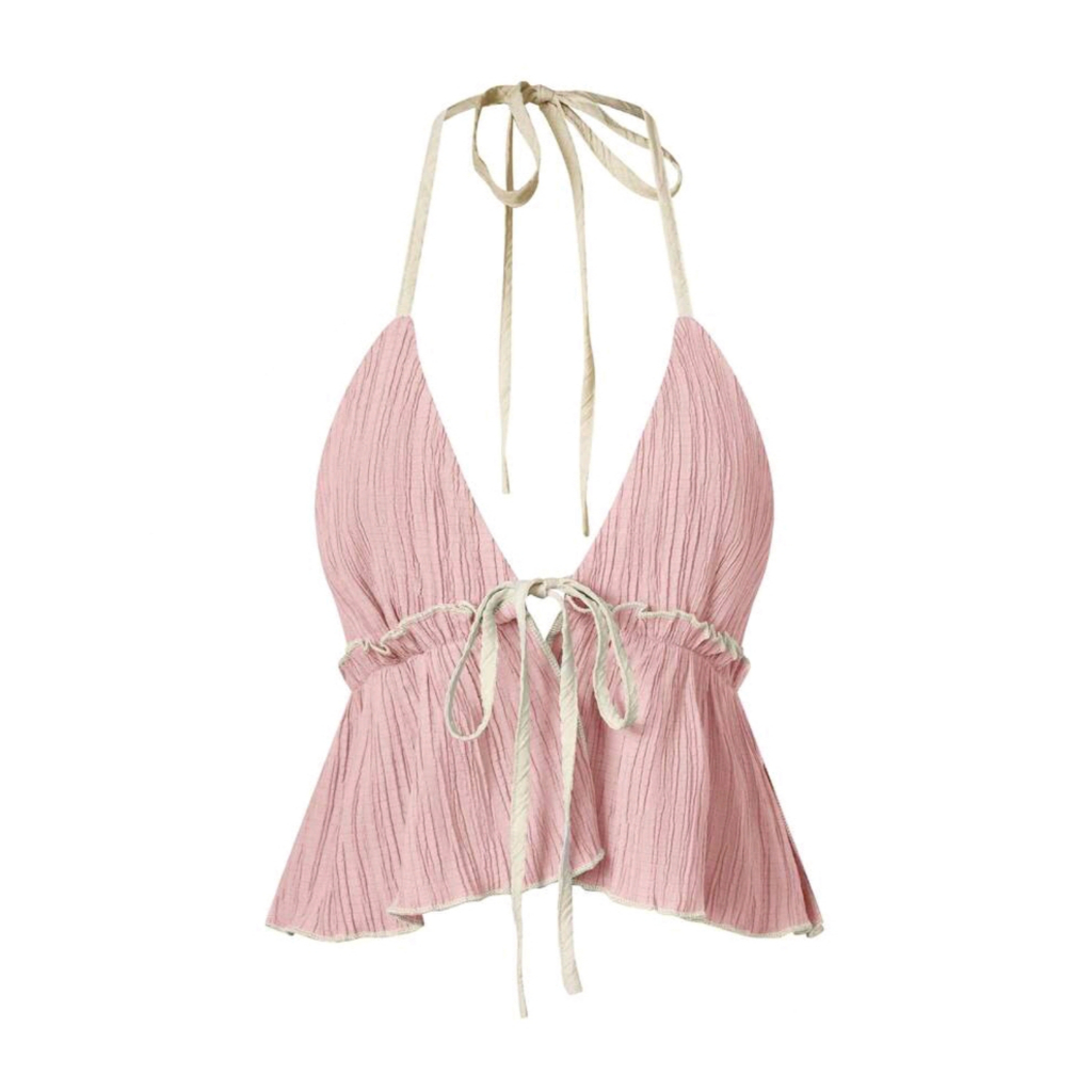 Jual Sshine MOD Tie Front Backless Halter Top | Shopee Indonesia