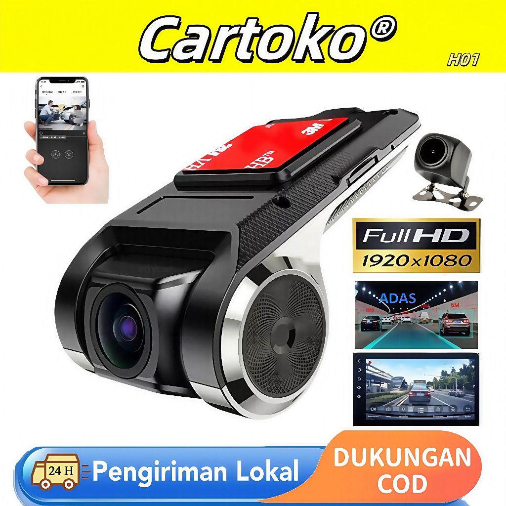 Jual Dash Cam 1080P HD Kamera DVR Mobil WiFi dengan ADAS Perekam Video ...