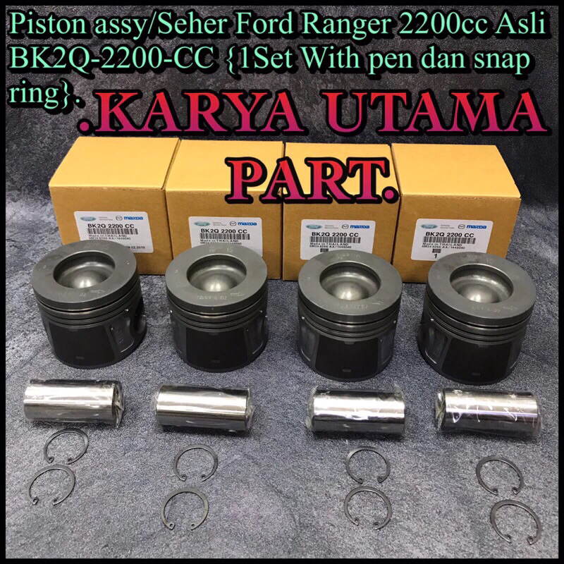 Jual Piston Assy/Seher Ford Ranger 2200cc Asli BK2Q-2200-CC 1 Set With Pen Dan Snap Ring ...