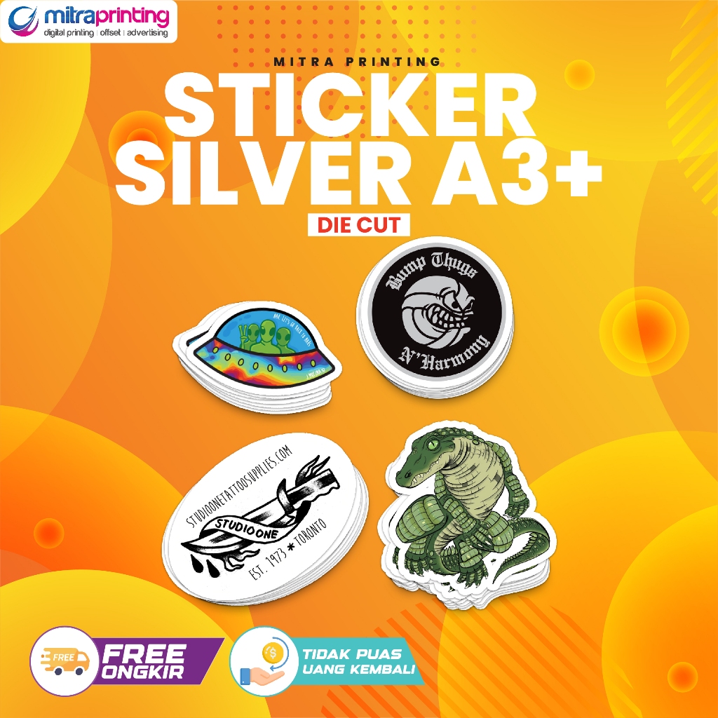 Jual Cetak Sticker Silver, Gold, Hologram A3+ Die Cutting / Sticker ...