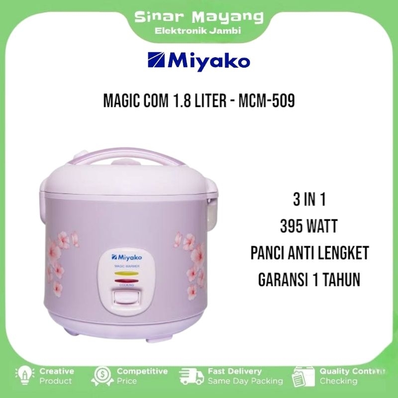Jual Magic Com MIYAKO MCM-509/ Magic Com 1.8 Liter MIYAKO/ Garansi ...