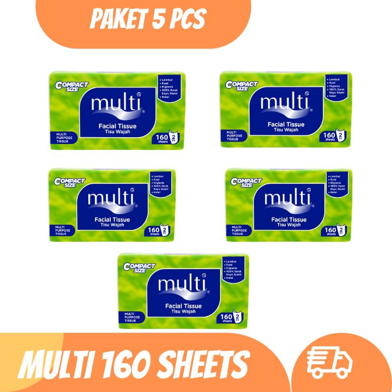 Jual Tisu tissue murah multi facial 160 sheet | Paket isi 5 Pcs | murah ...