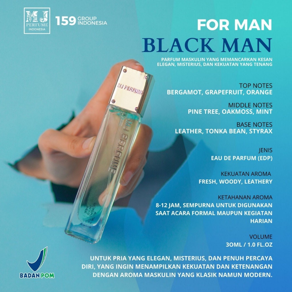 Jual MJ parfume varian Black Man- best seller inspired parfum pria ...