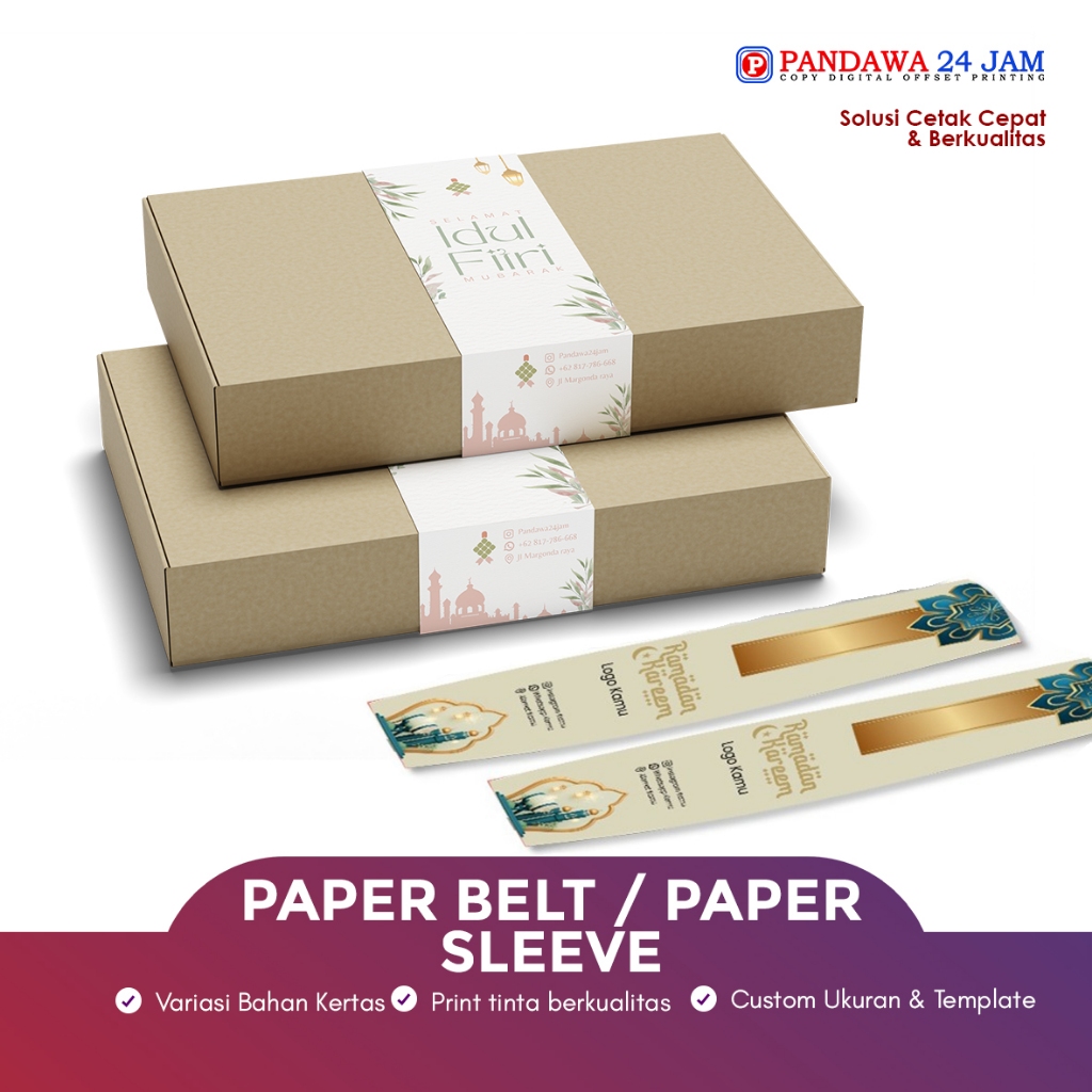Jual Cetak Paper Belt Custom Idul Fitri | label Hampers Lebaran | Label ...