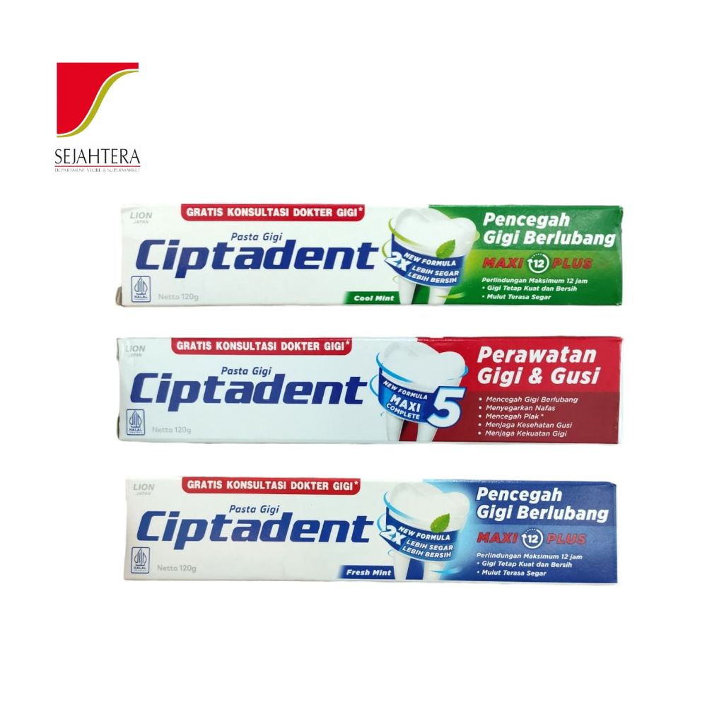 Jual Ciptadent Pasta Gigi Maxi 12 ( Cool Mint, Fresh Mint, Complete ...