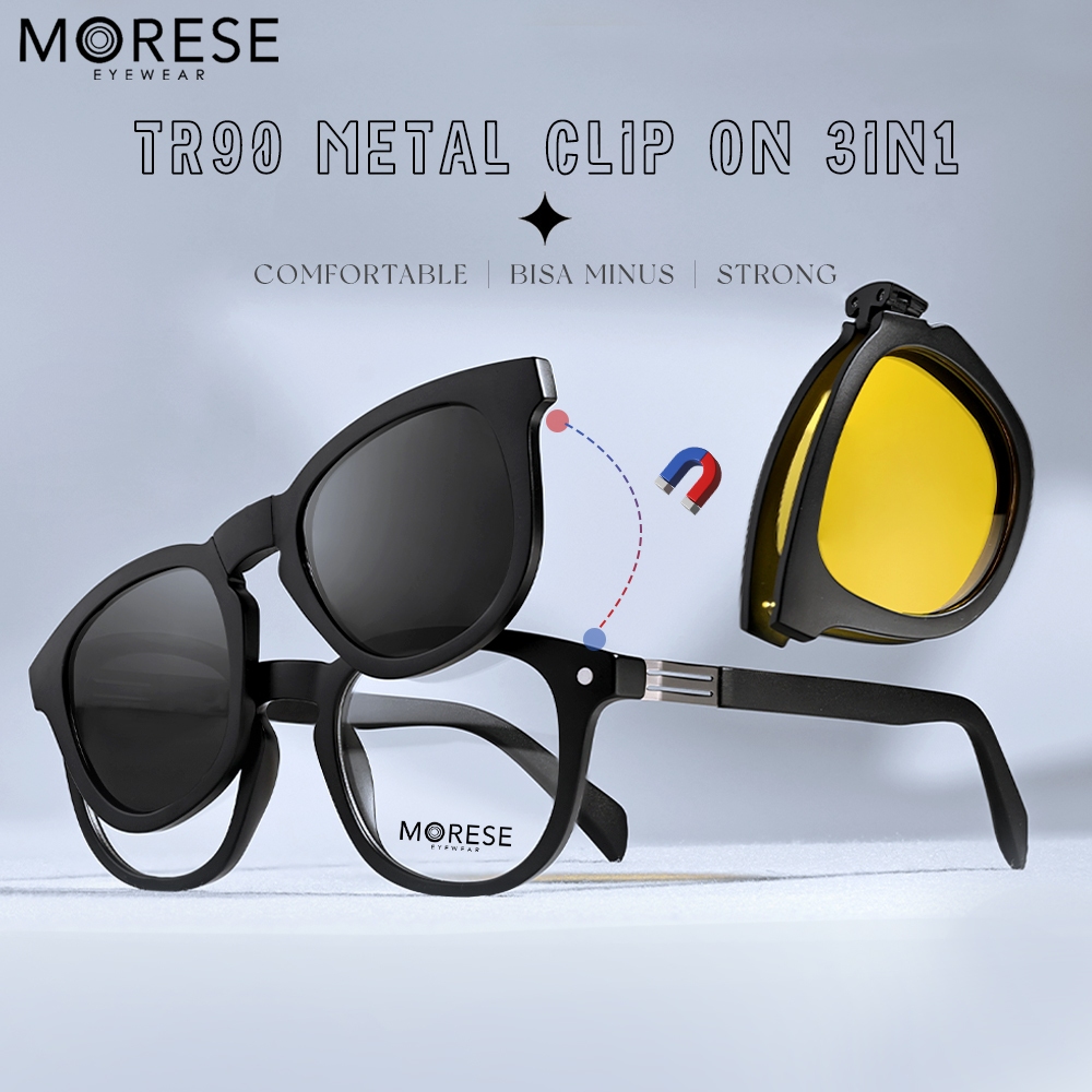Jual Morese Kacamata Clip On Antiradiasi Blueray Free 2 Lensa Clip ...