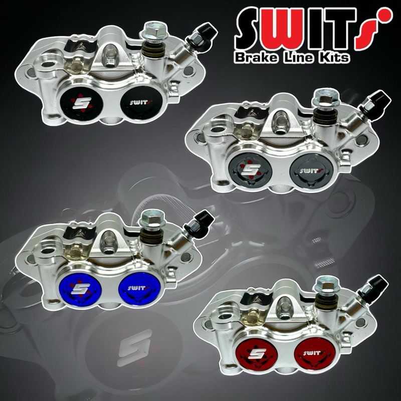 Jual Kaliper SWITS 4PISTON Monoblok AXIAL KANAN Full CNC Body SILVER ...